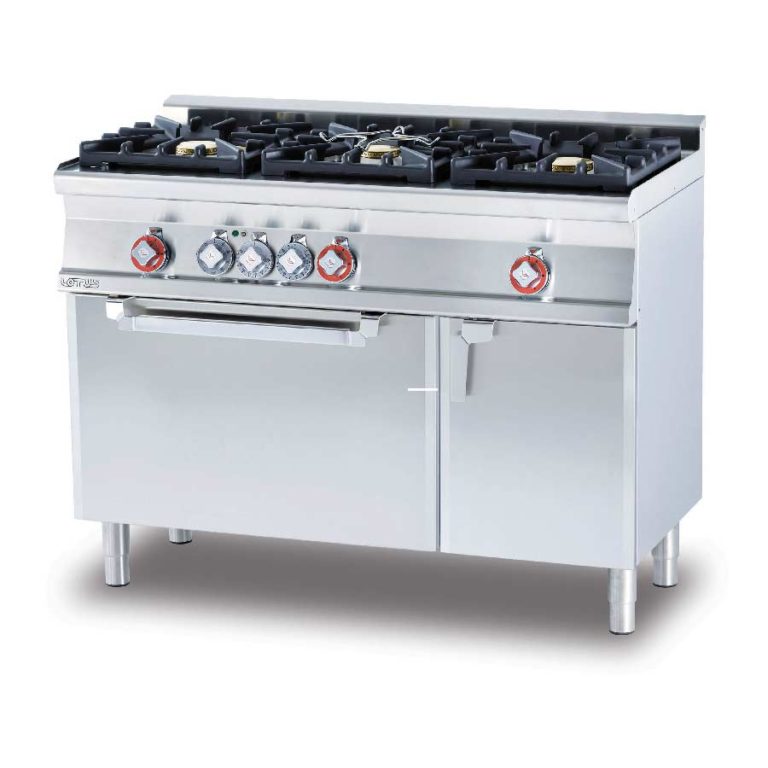 Piano de cuisson professionnel Lotus trois feux four gaz