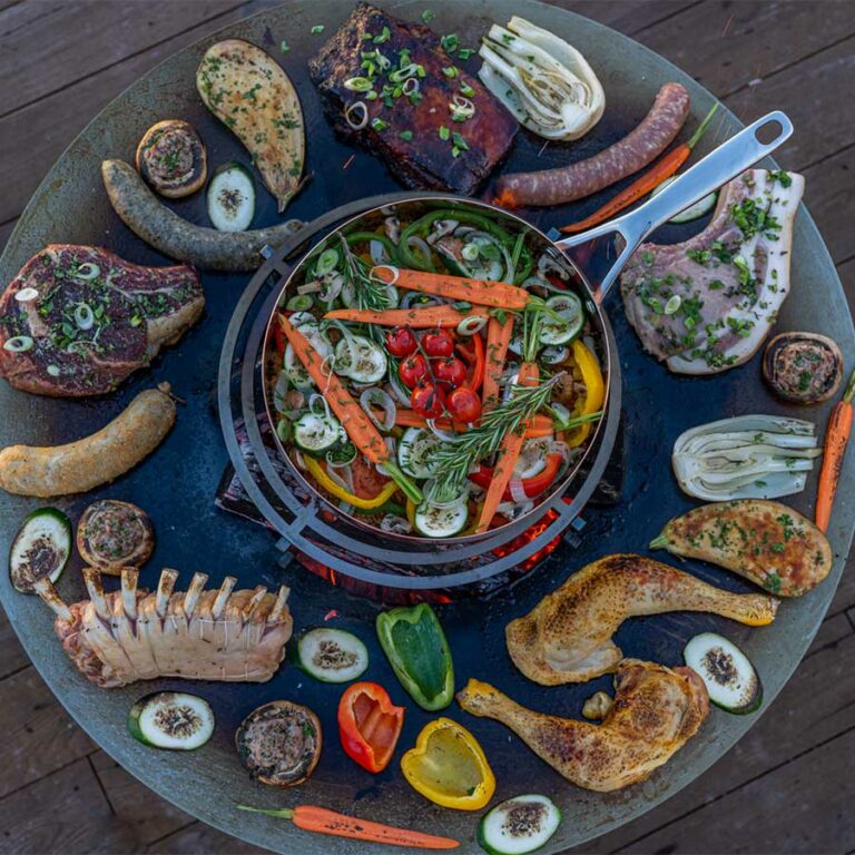 Brasero Classique Corten double cuve 83 cm Grill'Chic